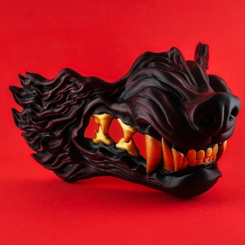 Samurai Wolf Mask Samurai Mask Oni Mask Mempo Cosplay - Etsy Australia