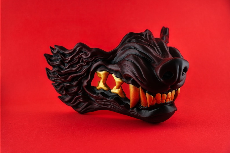 Samurai Wolf Mask Samurai Mask Oni Mask Mempo Cosplay | Etsy