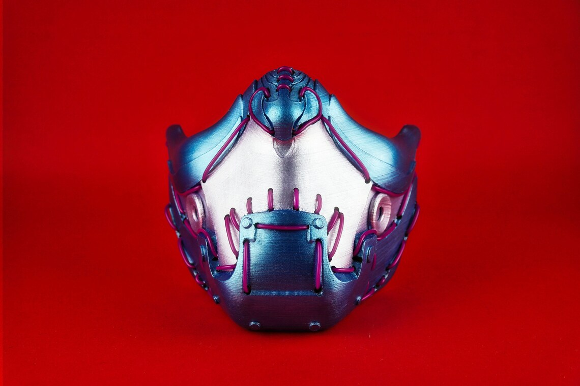 Cyberpunk Style Lighted-up Oni Mask - Lighted up Oni Mask - Lighted ...