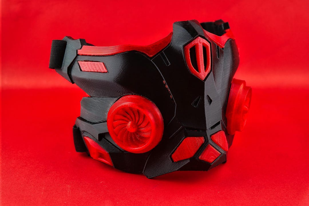 Cyberpunk Mask - Mecha Style Soldier Mask - Mecha Samurai Mask - Mecha ...