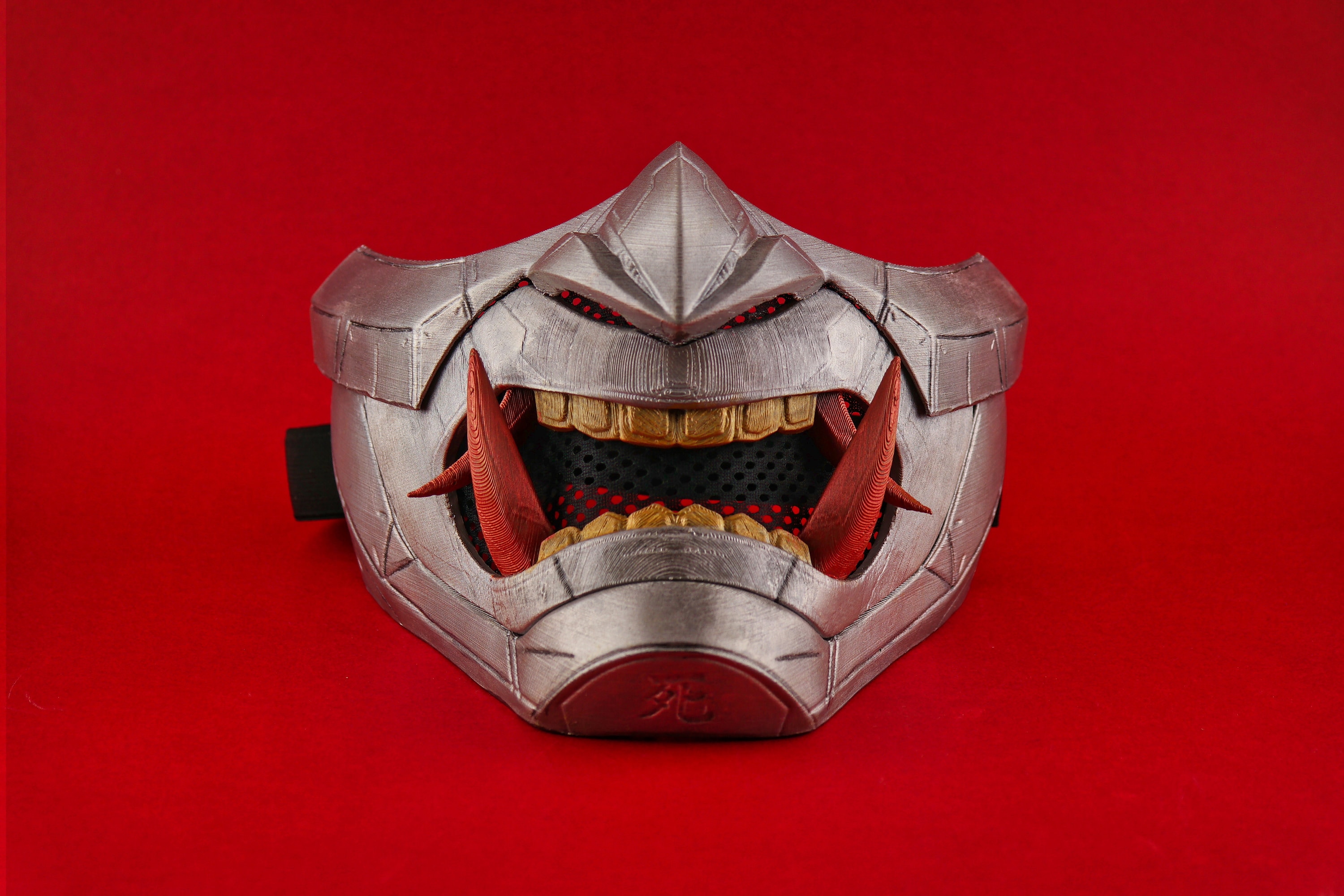 Cyberpunk Oni Mask Cyber Oni Mask Menpo Mask Gold Tooth - Etsy UK