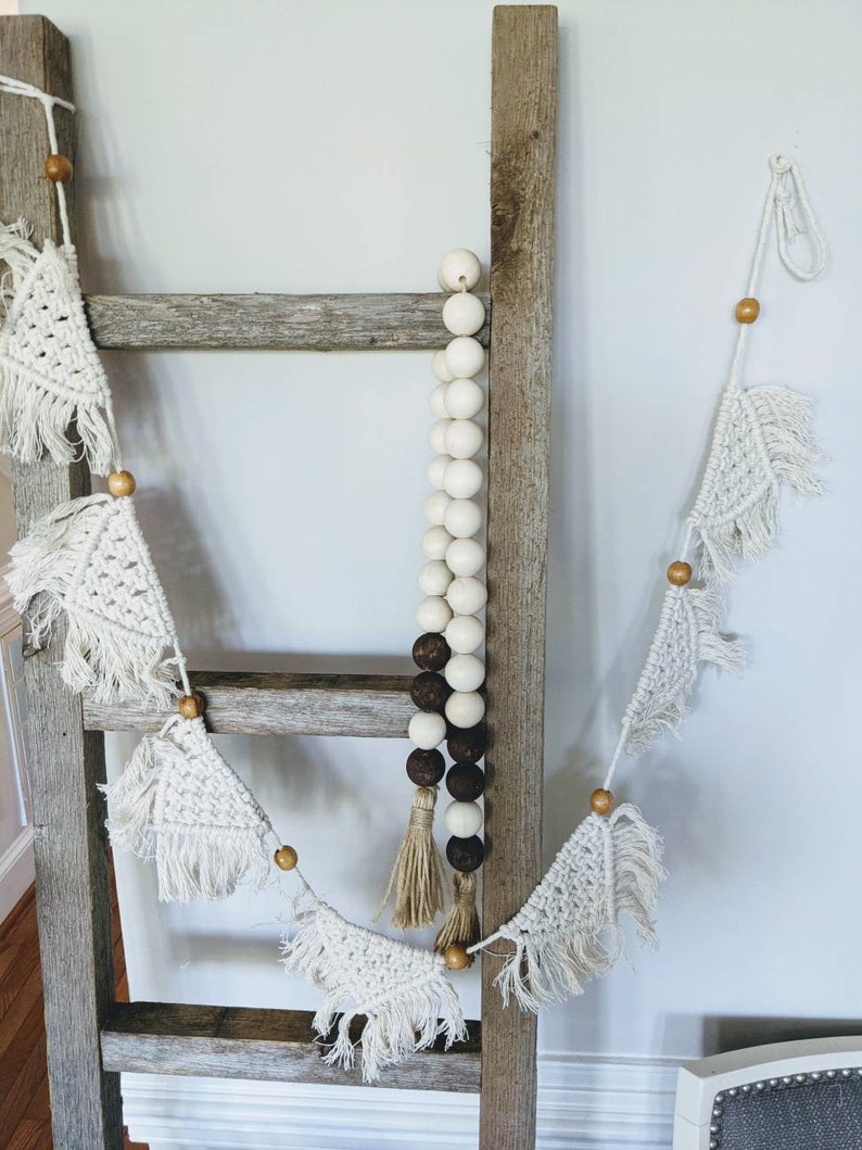 Macrame Banner Modern Macrame Bunting Boho Home Garland - Etsy