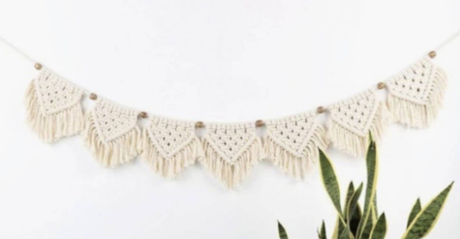 Macrame Banner Modern Macrame Bunting Boho Home Garland | Etsy