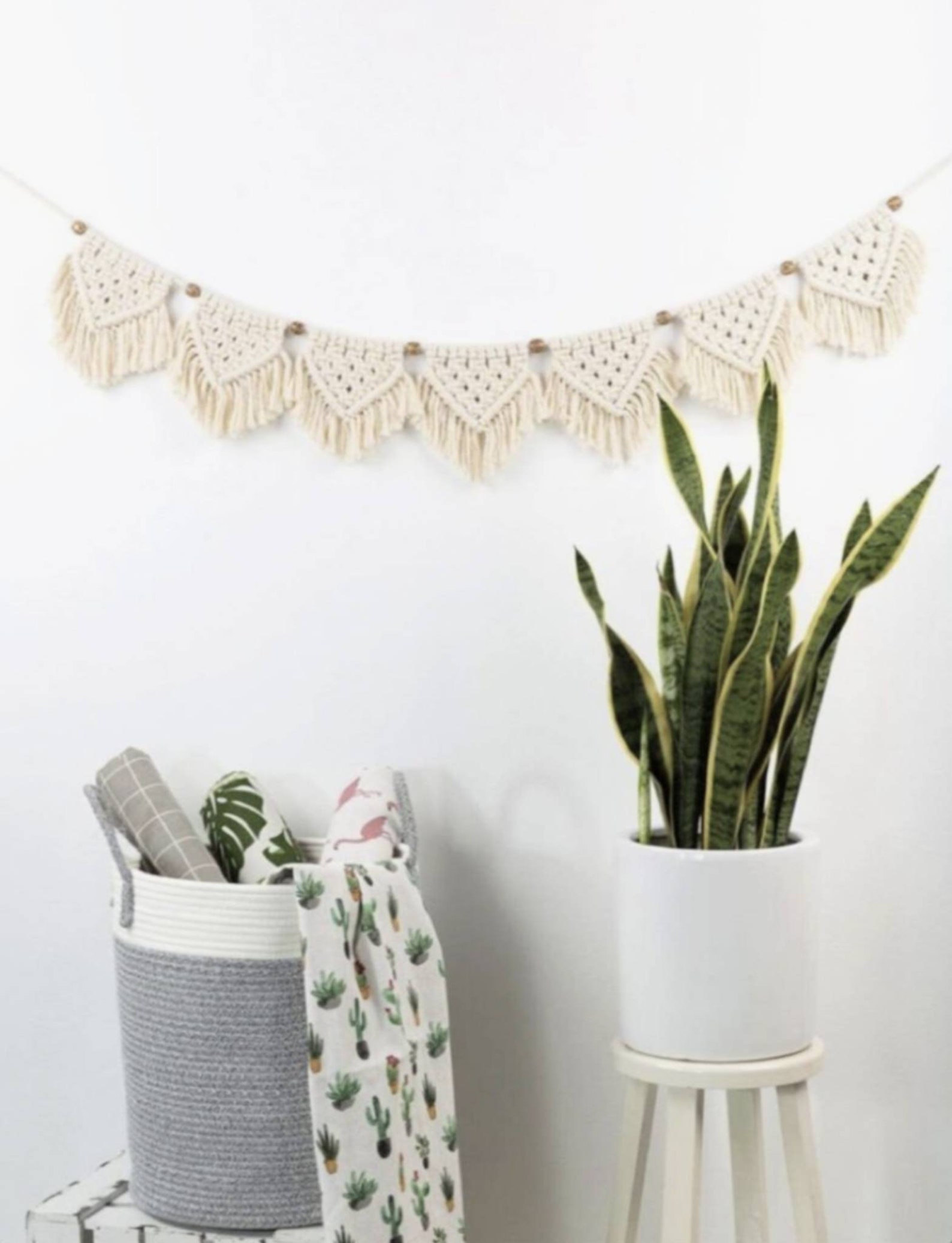 Macrame Banner Modern Macrame Bunting Boho Home Garland | Etsy