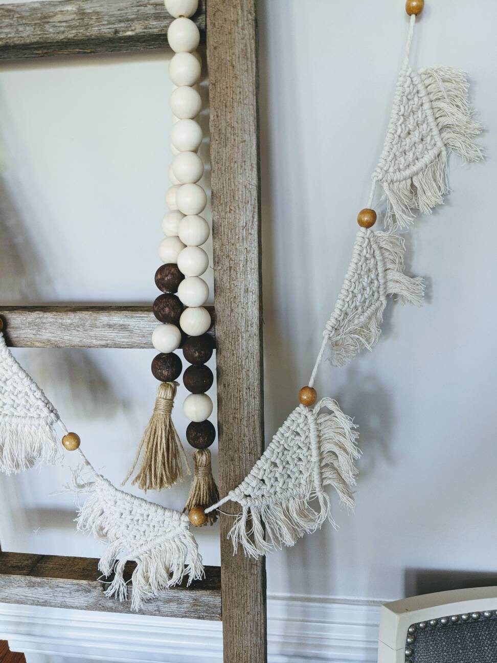 Macrame Banner Modern Macrame Bunting Boho Home Garland - Etsy