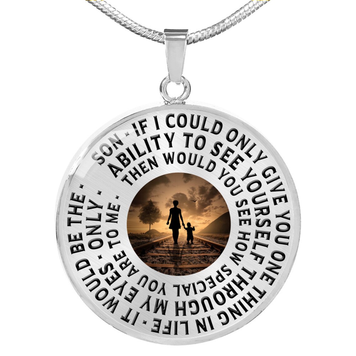 Mother to Son Pendant Necklace, Optional Engraving on Back, Son If I ...