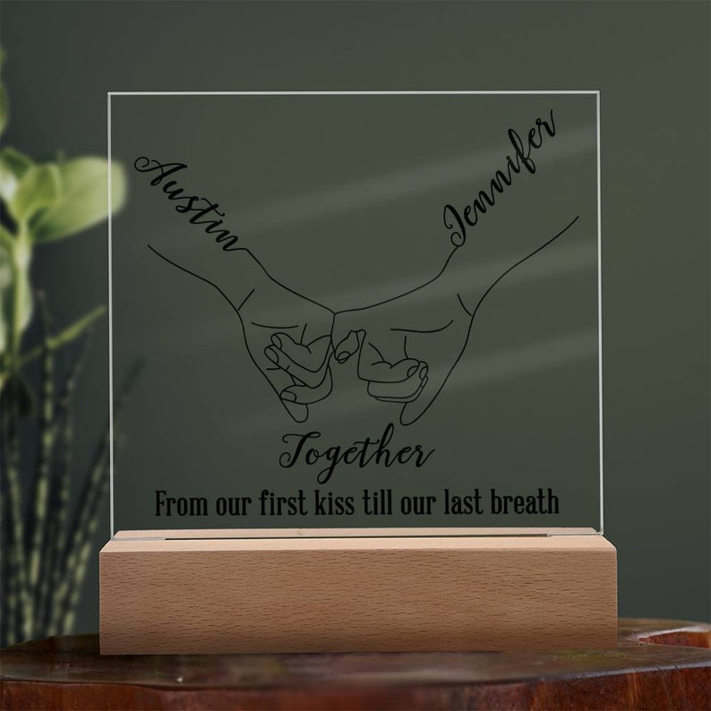 Together Personalized Names Acrylic, From Our First Kiss Till Our Last ...