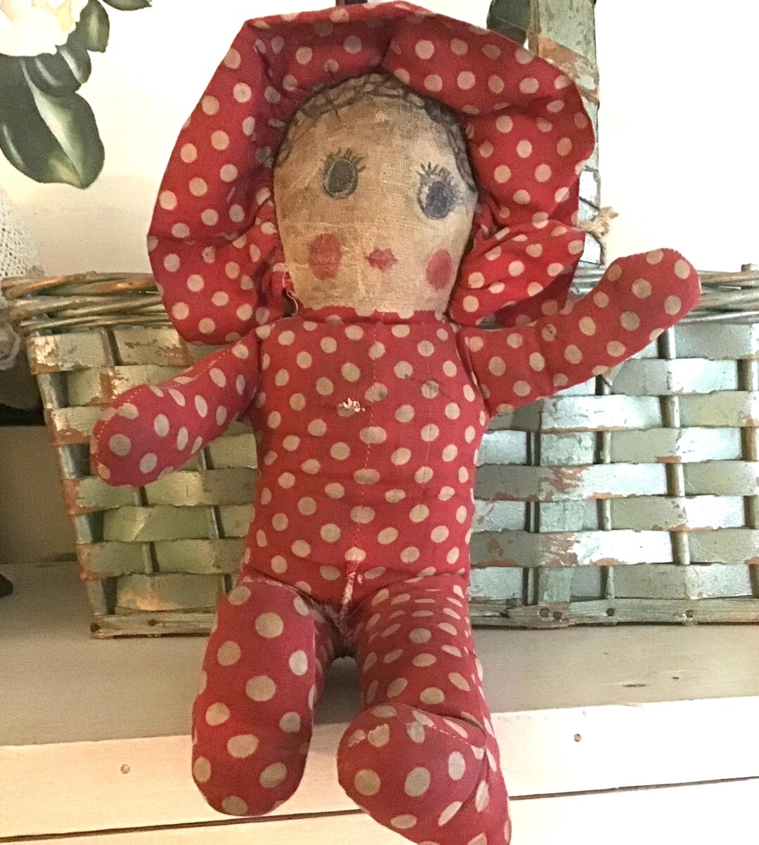 Vintage Handmade Primitive Cloth Doll - Etsy