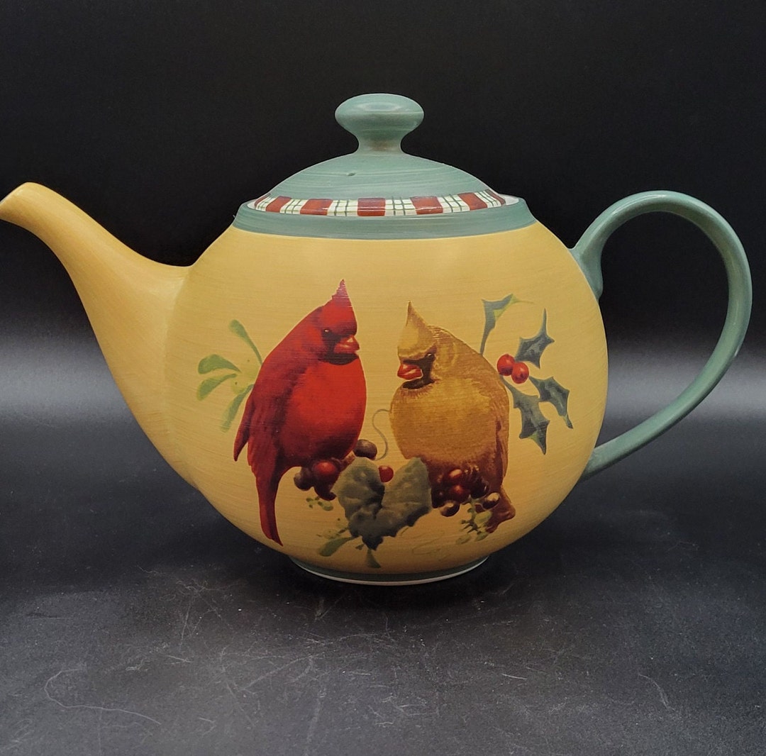 Lennox Winter Greetings Everyday Green Top Tea Pot With Lid - Etsy