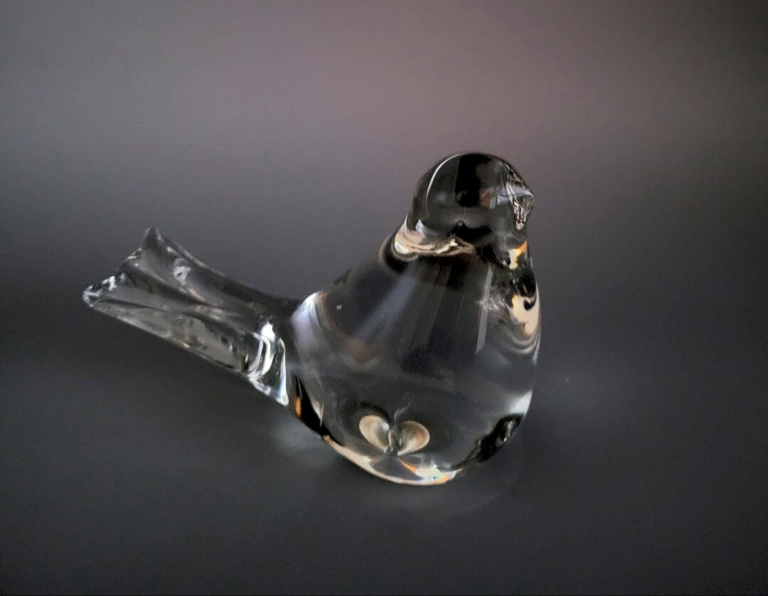 Clear Glass Bird Figurine or Paperweight - Etsy