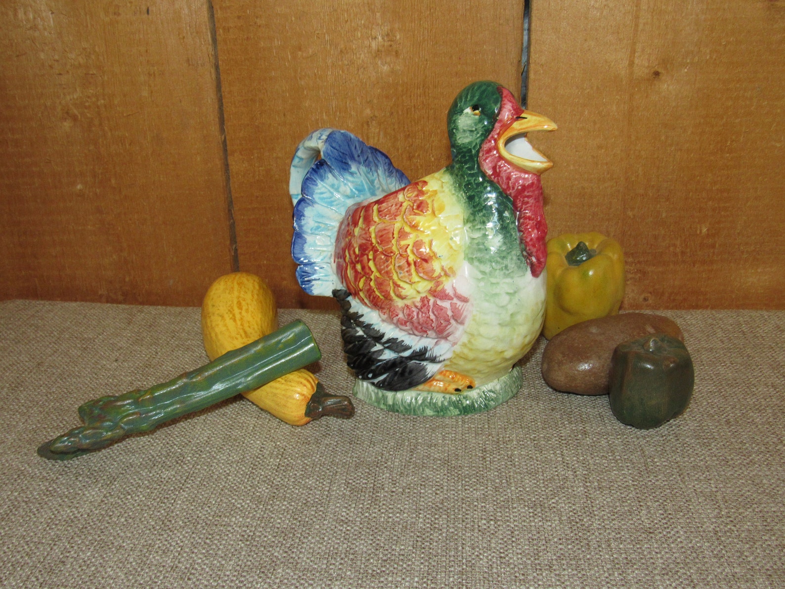 Vintage Italian Bassano Ceramic Hand Painted Turkey Pitcher or - Etsy