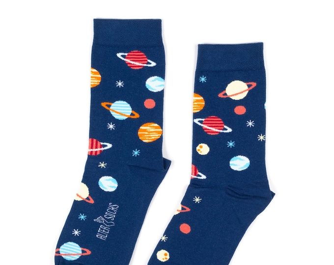 Planet Socks | Solar System Cotton Blend Socks - Etsy