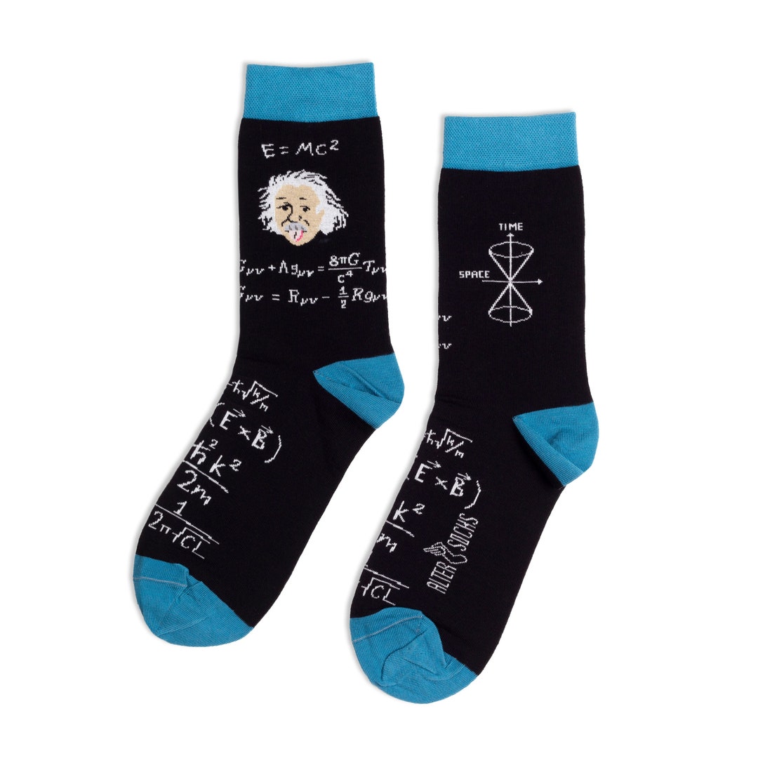 Einstein Socks | Physics Gift | Fun Socks | Albert Einstein | Physics ...