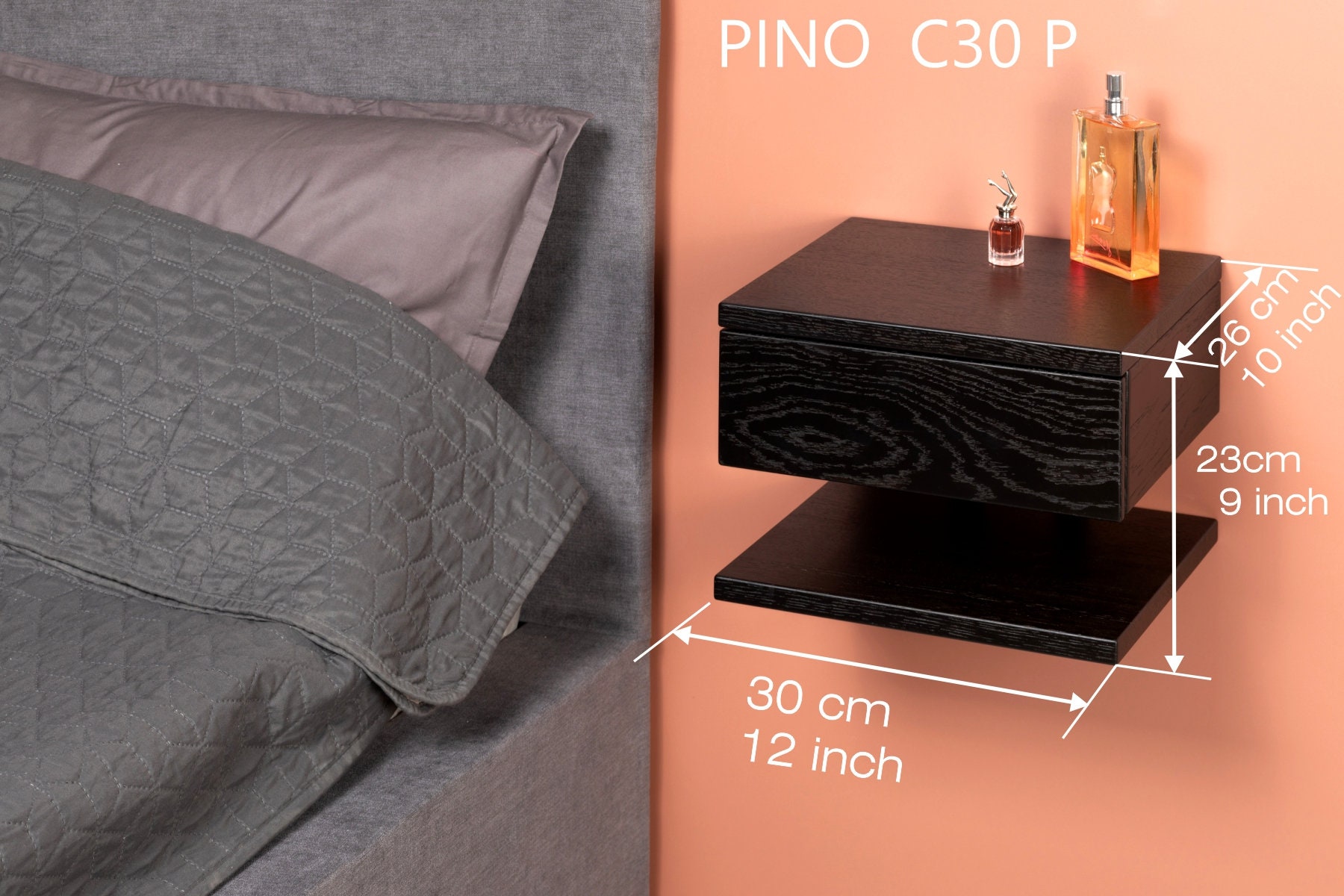 Floating Night Stand Nightstand Floating Bedside Table - Etsy