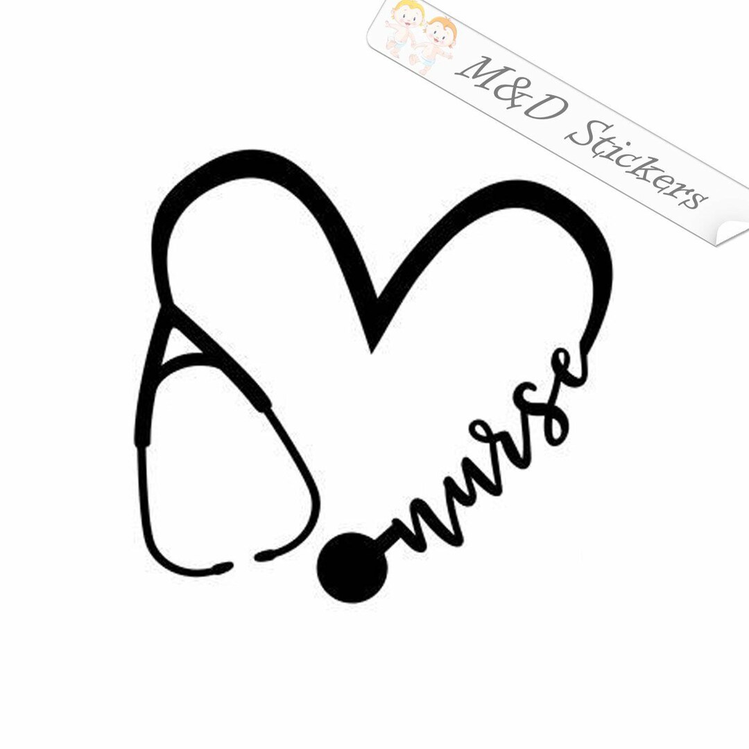 2x Love Stethoscope Nurse Vinyl Decal Sticker Different Colors & Size ...