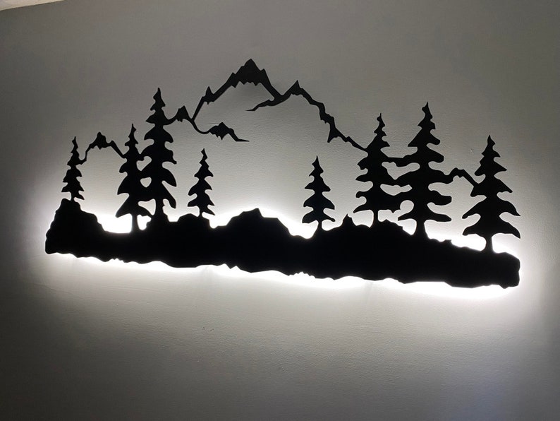 Large Sign Mountains LED Sign Mountain Lights - Etsy