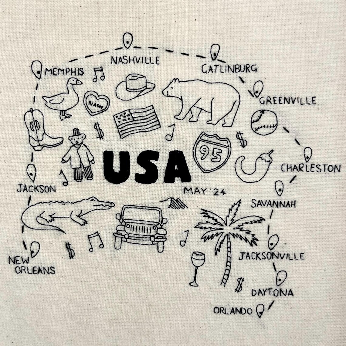 Personalised Map, Road Trip Map, Custom Travel Map, Travel Memory ...