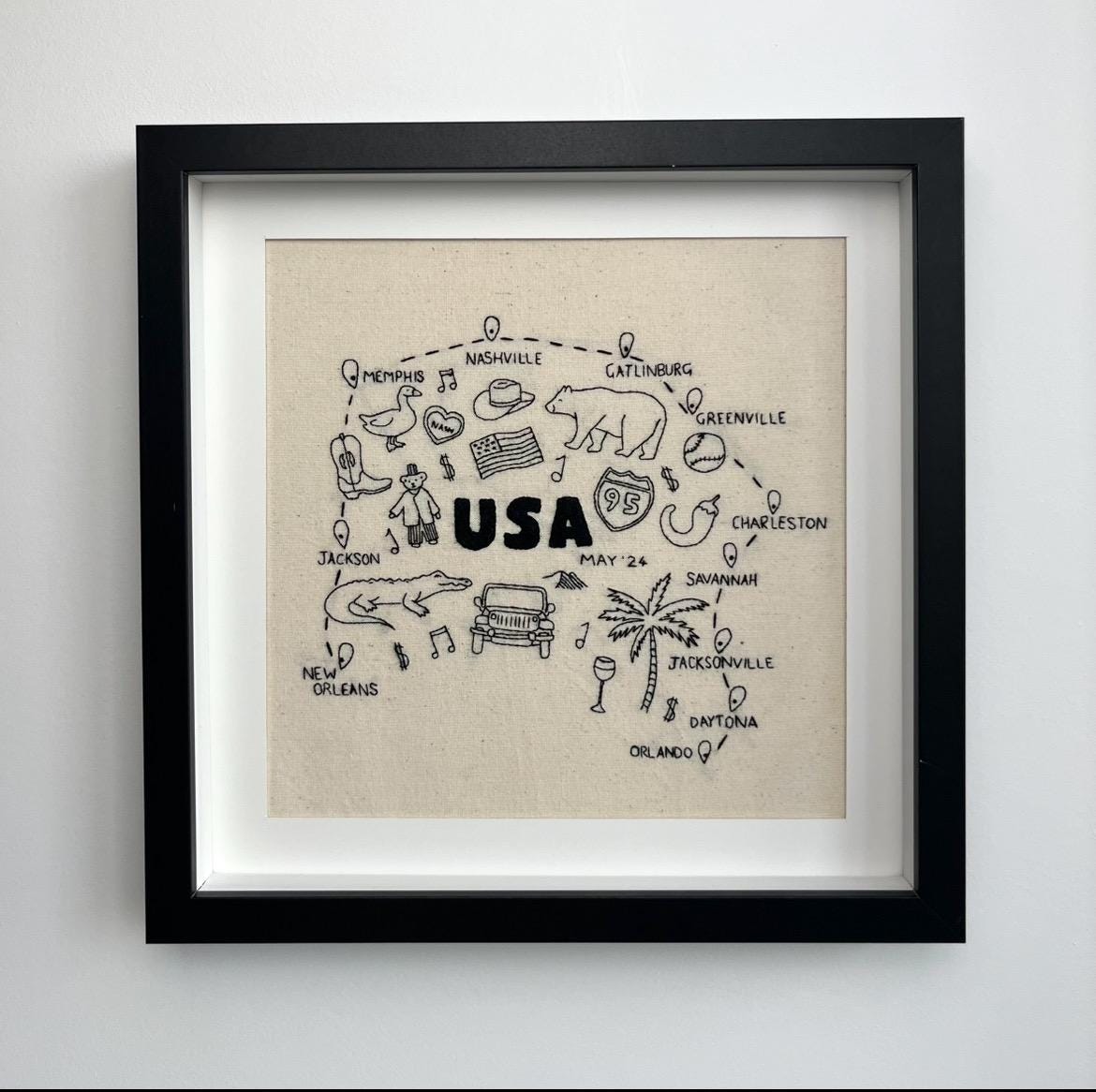 Personalised Map, Road Trip Map, Custom Travel Map, Travel Memory ...