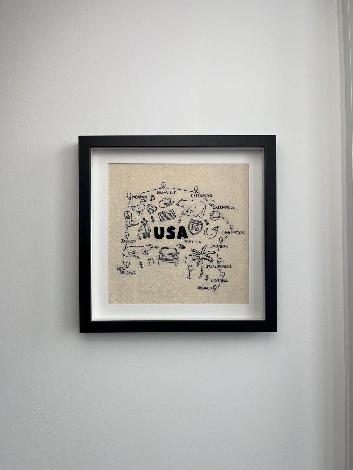 Personalised Map, Road Trip Map, Custom Travel Map, Travel Memory ...