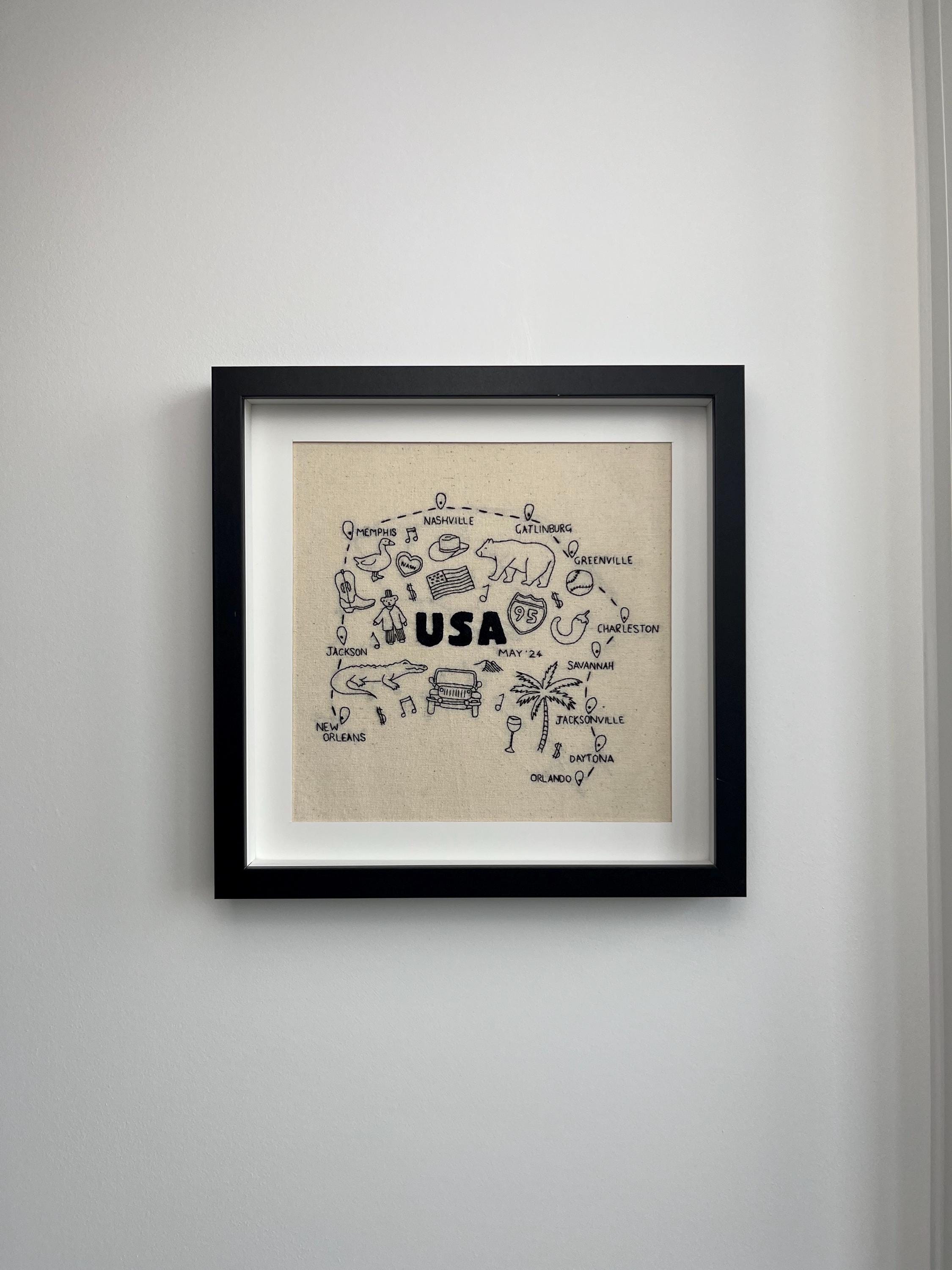 Personalised Map, Road Trip Map, Custom Travel Map, Travel Memory ...