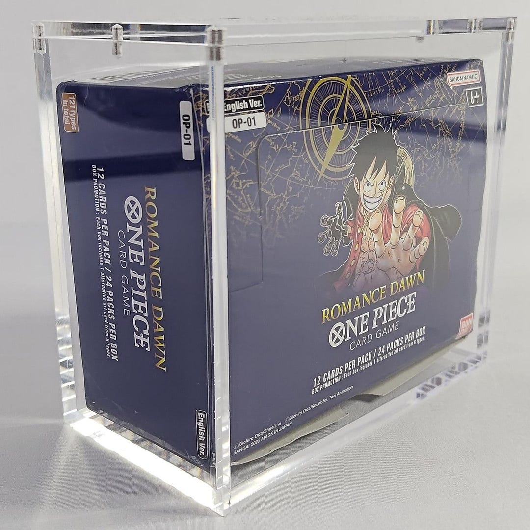 One Piece Booster Box Acrylic Display Case Magnetic Lid OP Reprints ...