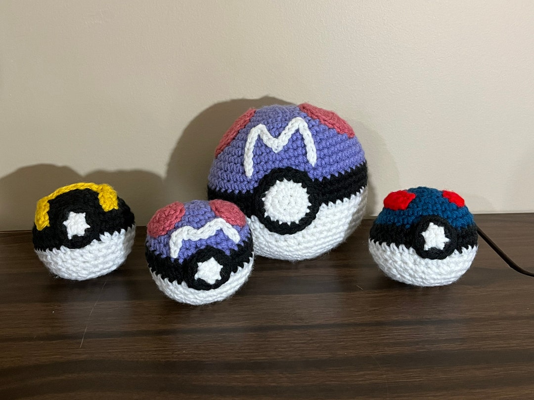 Crochet Amigurumi Pokeball Standard - Poke Ball, Great Ball, Ultra Ball ...