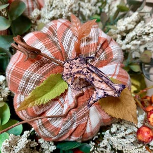 Modern Farmhouse Fall Arrangement-rustic Fall Plaid Faux Pumpkins and ...