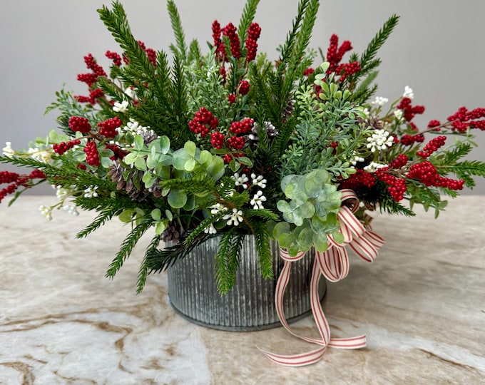 Large Winter Berry & Greenery Arrangement-christmas Arrangement-winter ...