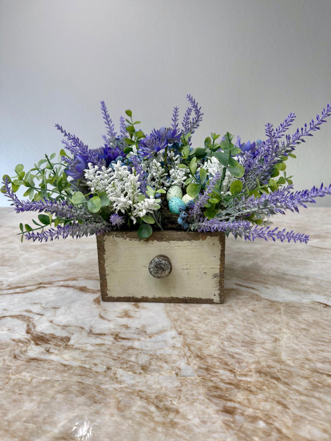 Small Nest Arrangement-vintage Drawer Arrangement-spring Lavender ...