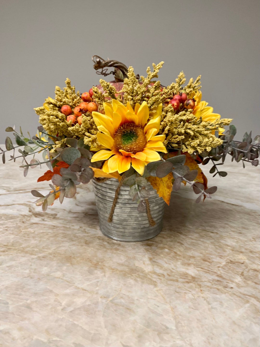 Small Modern Farmhouse Fall Arrangement-rustic Fall Pumpkin - Etsy