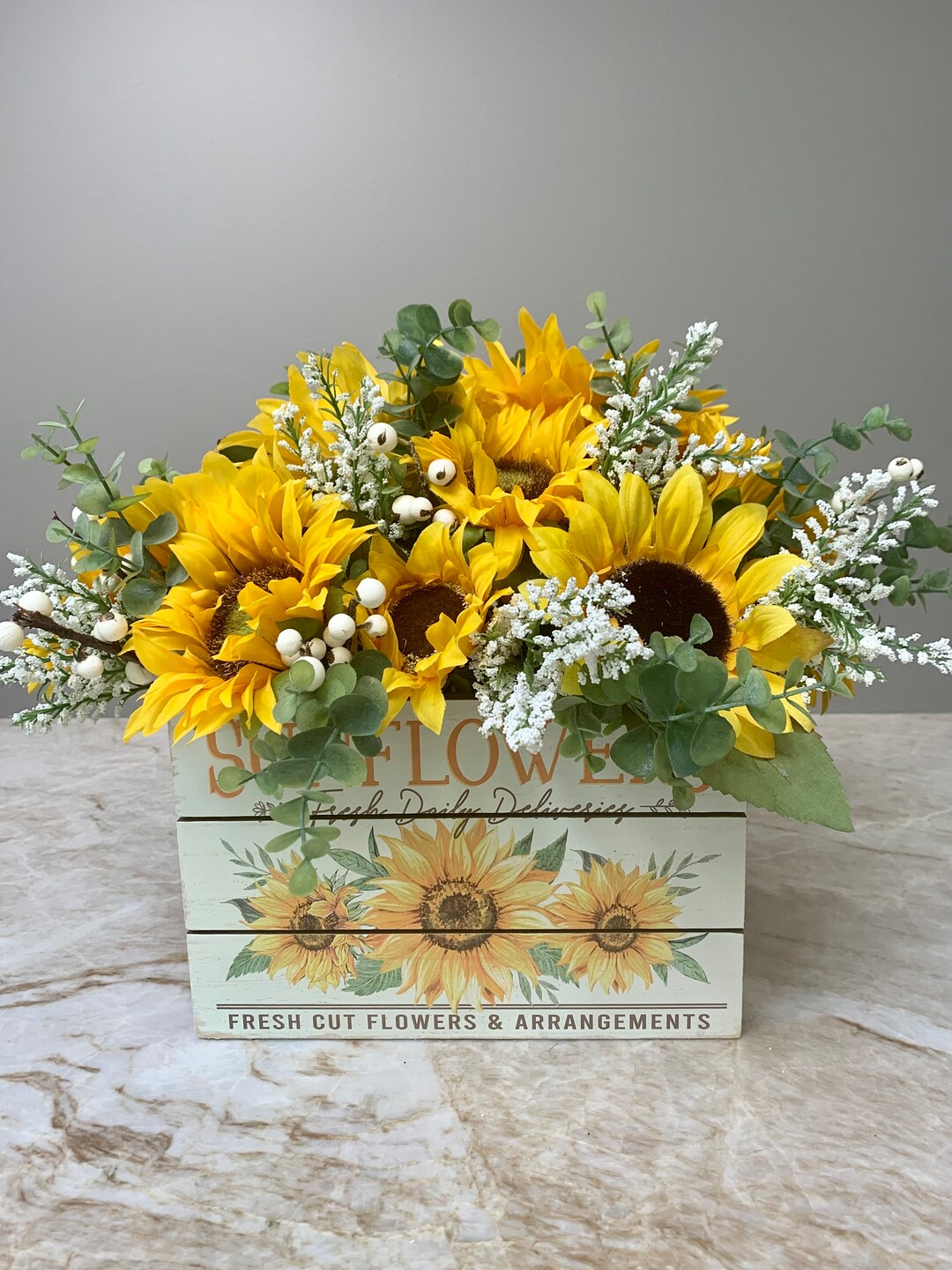 Large Modern Farmhouse Sunflower Arrangement-everyday - Etsy