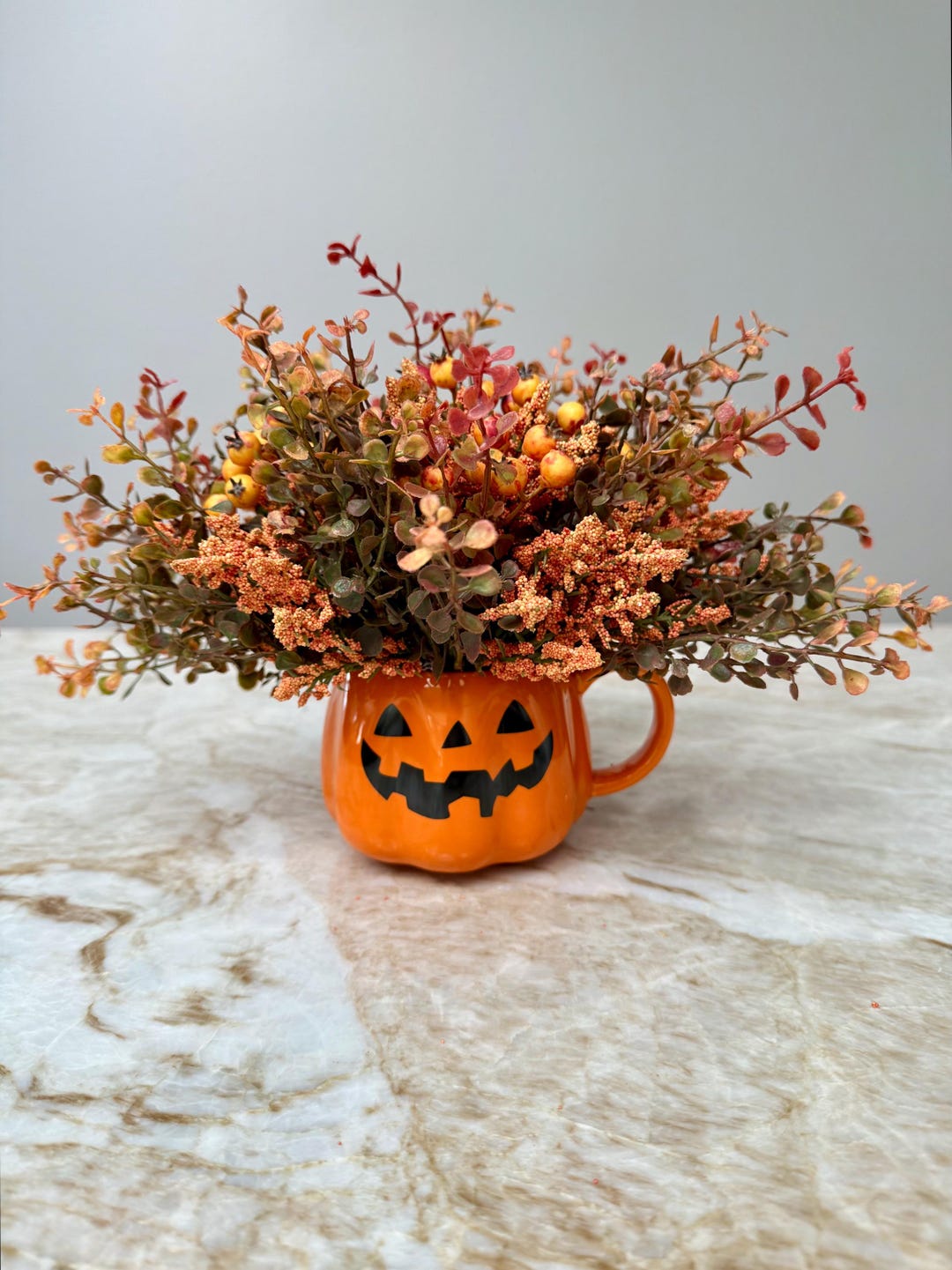 Small Fall Arrangement-fall Pumpkin Jack-o-lantern Arrangement ...