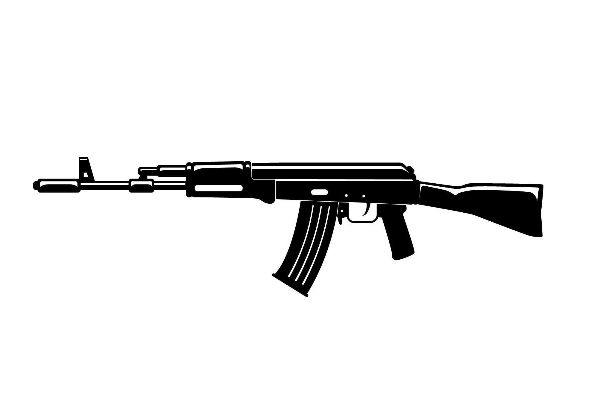 AK 47 Gun Automatic Weapon SVG Cut File for Cricut Rifle Svg Armed War ...