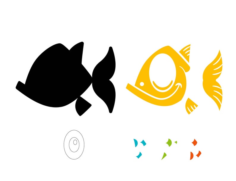 Fish Svg, Vector Fish, Yellow Fish Svg, Cartoon Vector, Cute Fish SVG ...