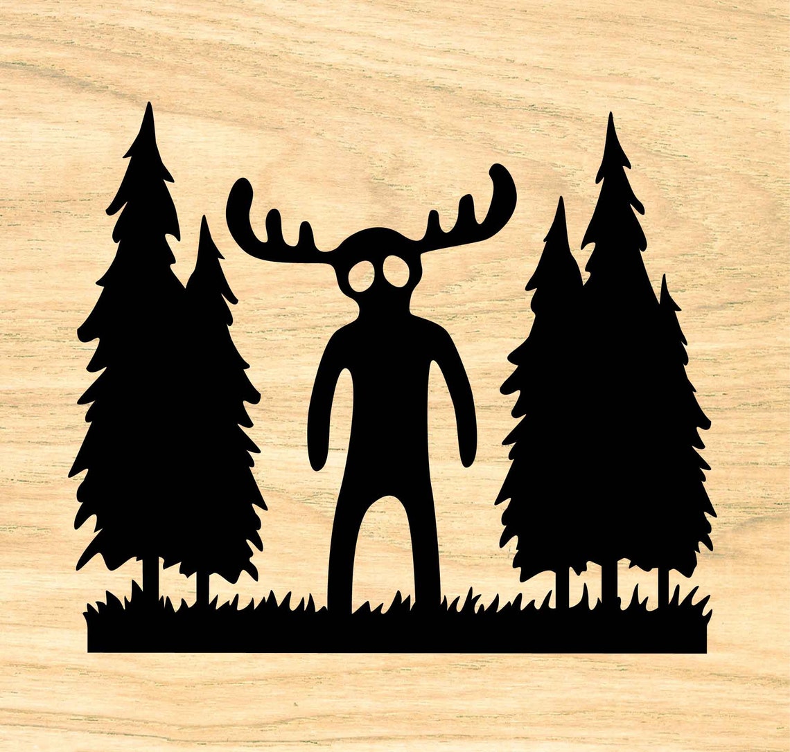 Horror Svg, Wendigo SVG, Forest Vector, Black and White Vector, Trees ...