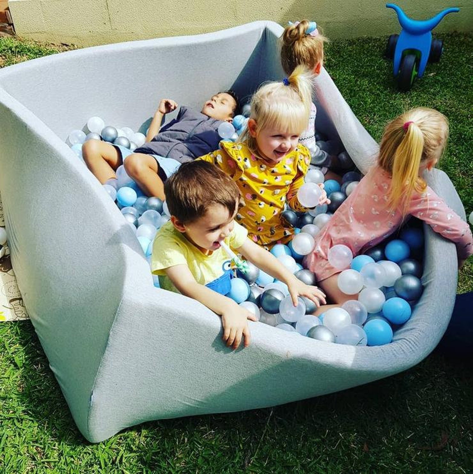 Large Square Ball Pit 400 Balls Included Gray Pit Ball | Etsy