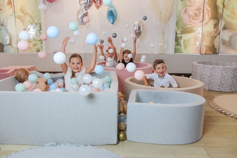 Large Square Ball Pit 400 Balls Included Gray Pit Ball - Etsy