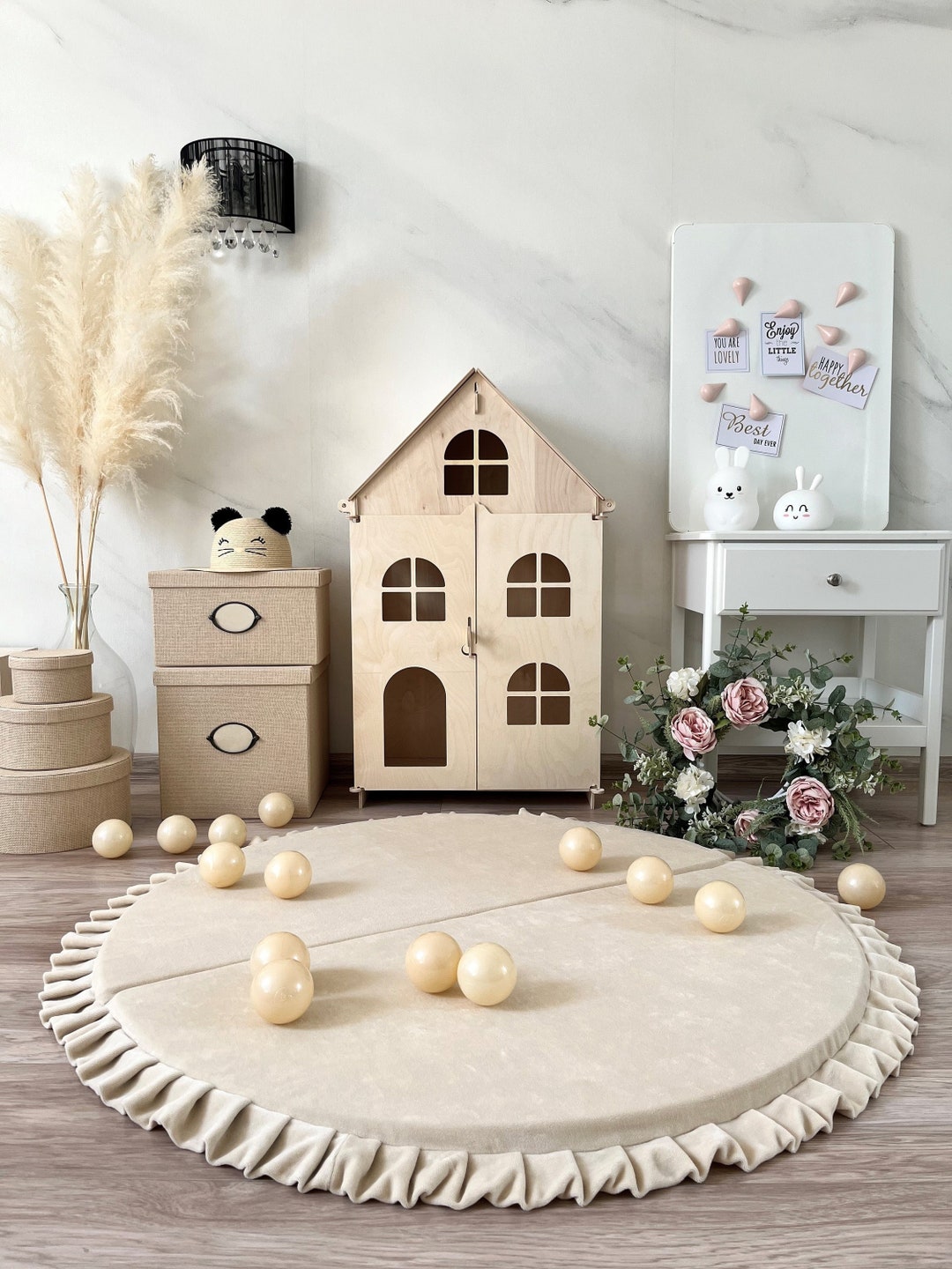 Velvet Foldable Play Mat | Padded Play Mat | Play Mat for Children ...