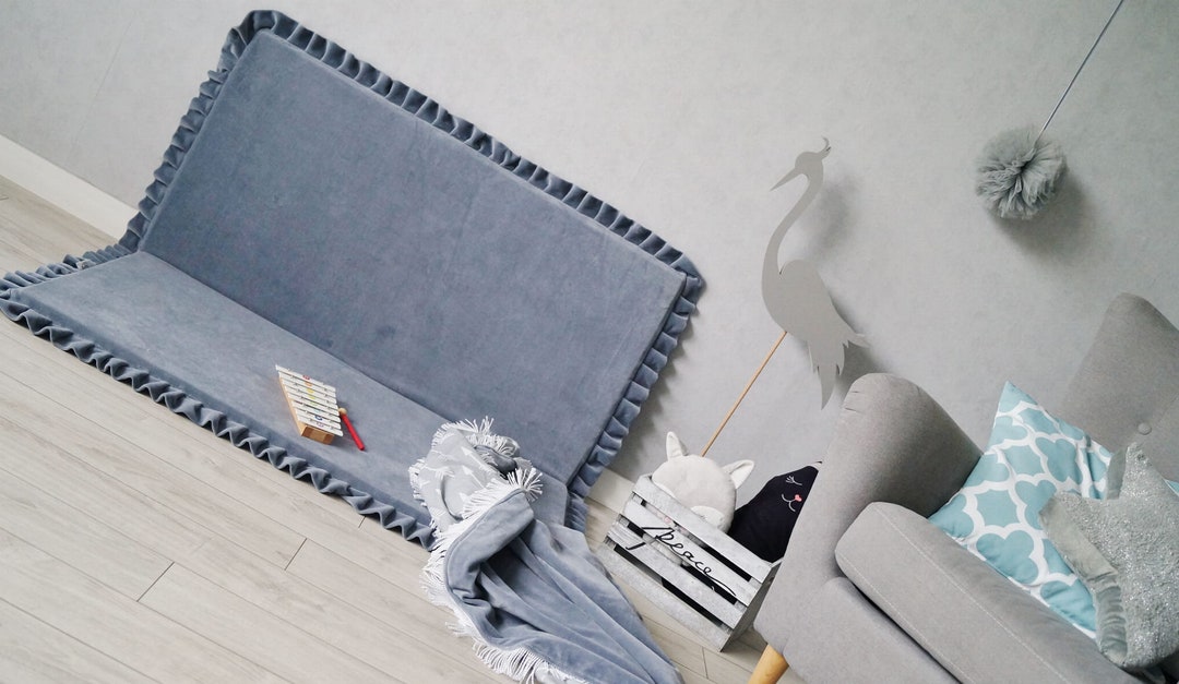 Large Velvet Foldable Play Mat, Padded Play Mat, Play Mat for Children ...