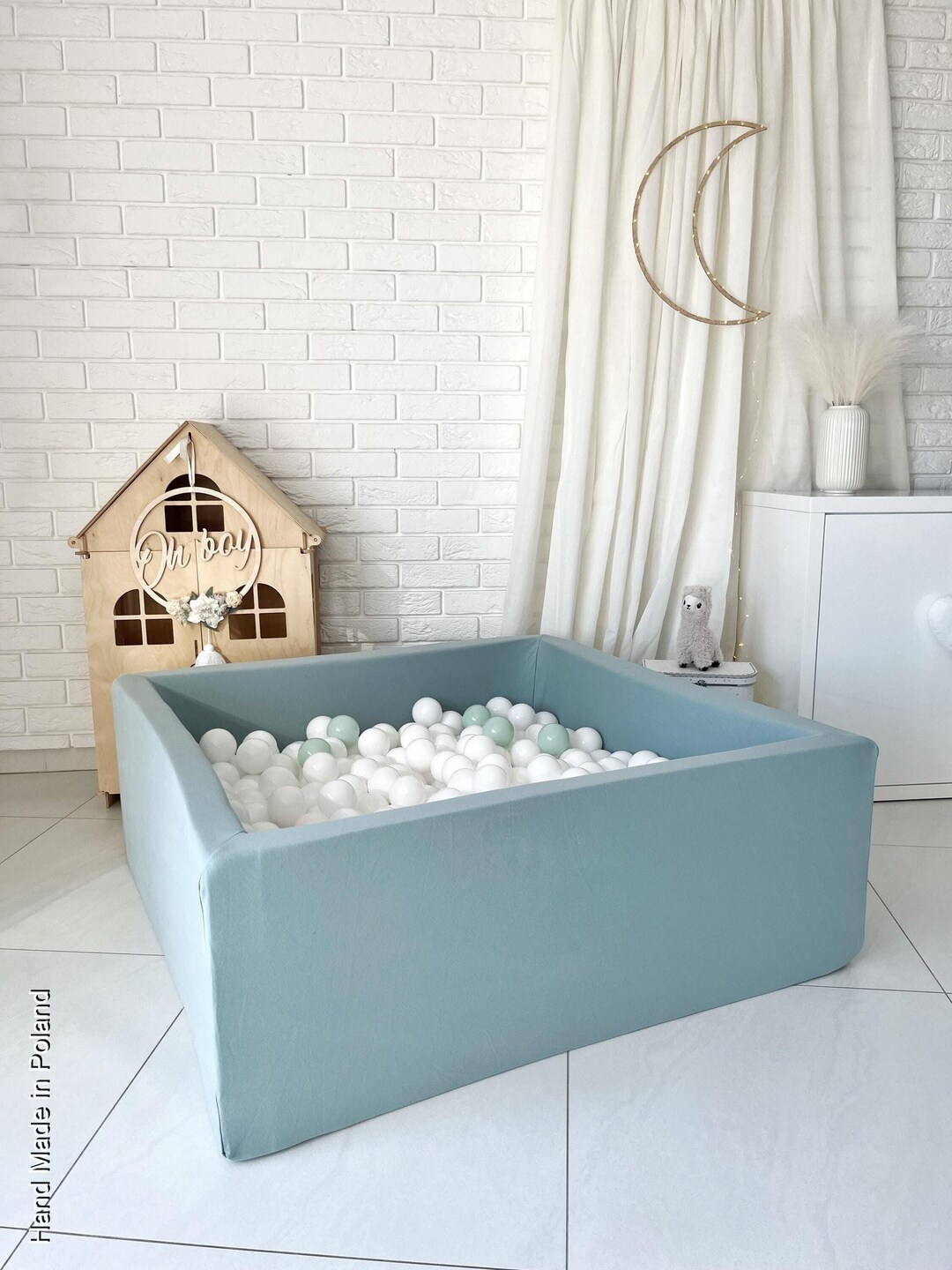 Mint Large Square Ball Pit + 400 Balls Included - Gray, Pit Ball Kids ...