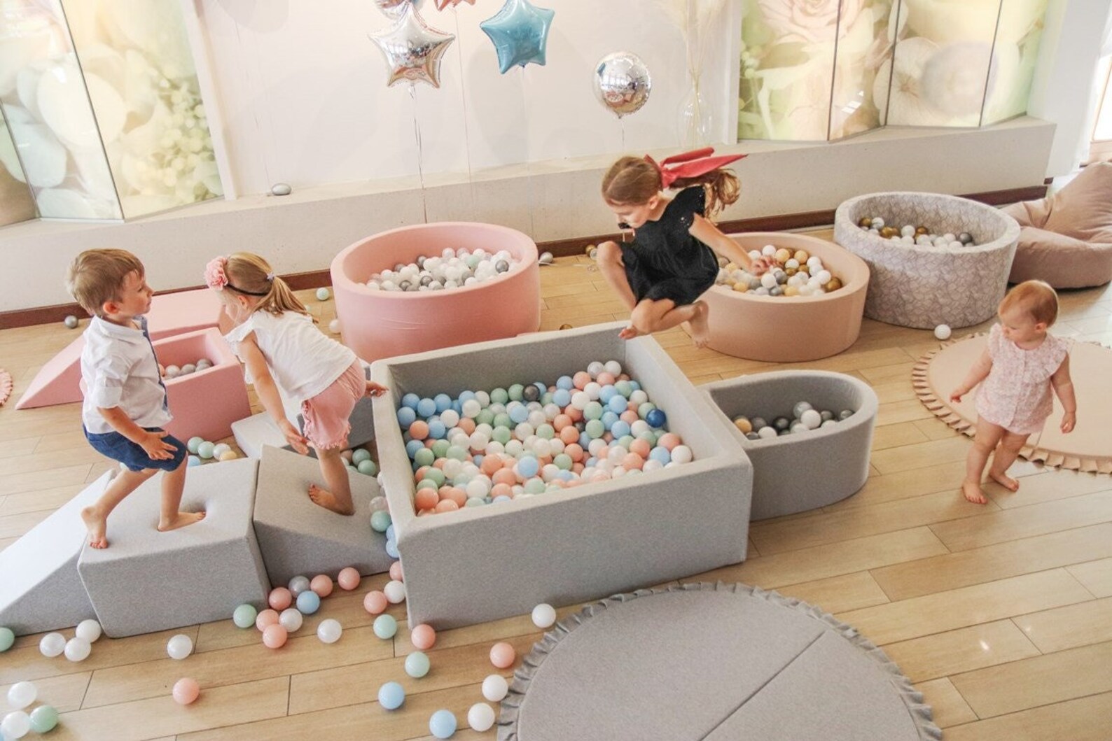 Beige Large Square Ball Pit 400 Balls Included Gray Pit - Etsy
