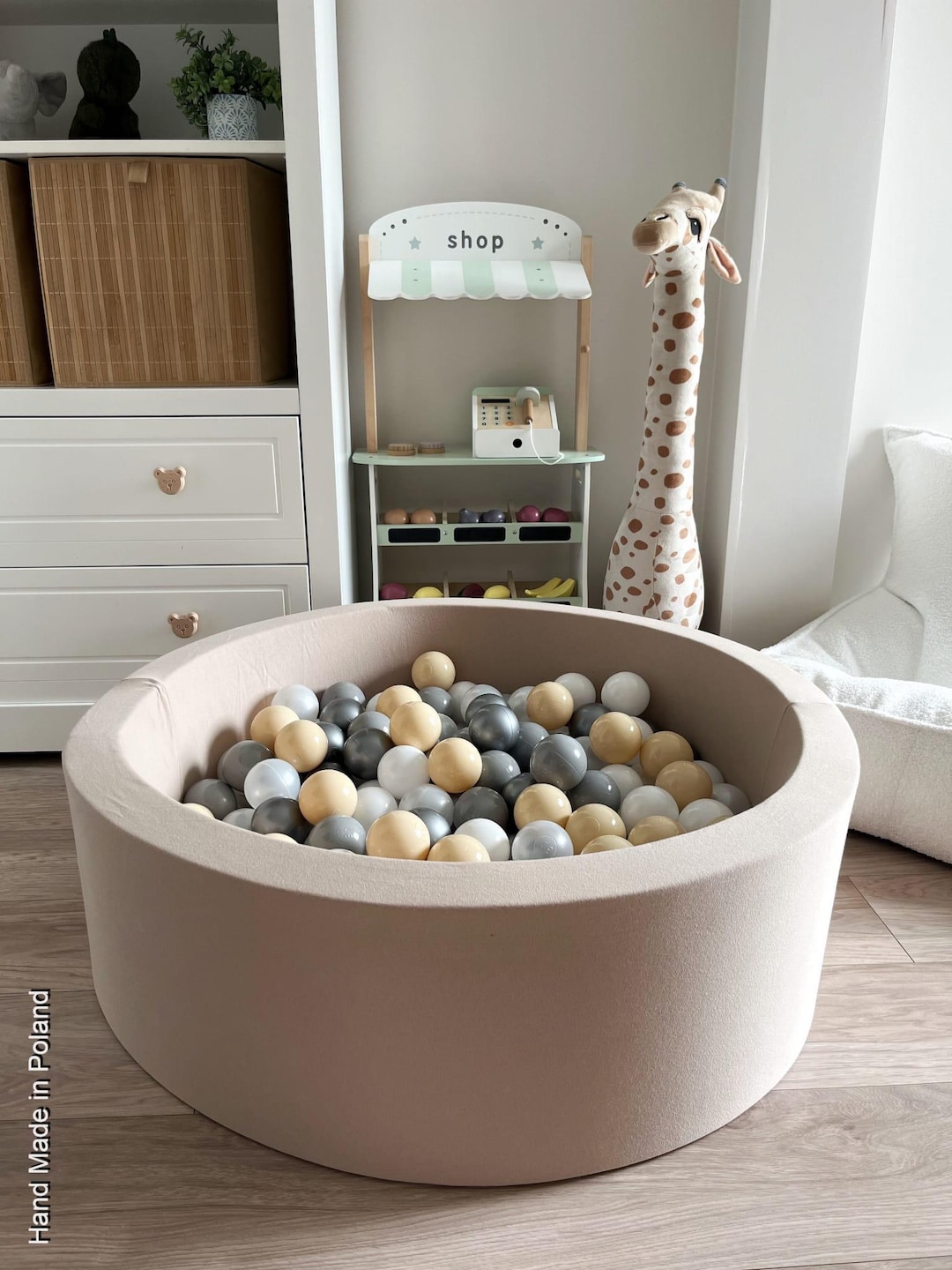 Beige Ball-pit Round +300 Balls Included - Etsy