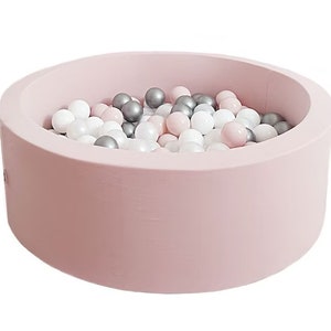 Ball-pit Round +200 Balls Included Baby Foam Round Ball Pit, Ball Pit ...