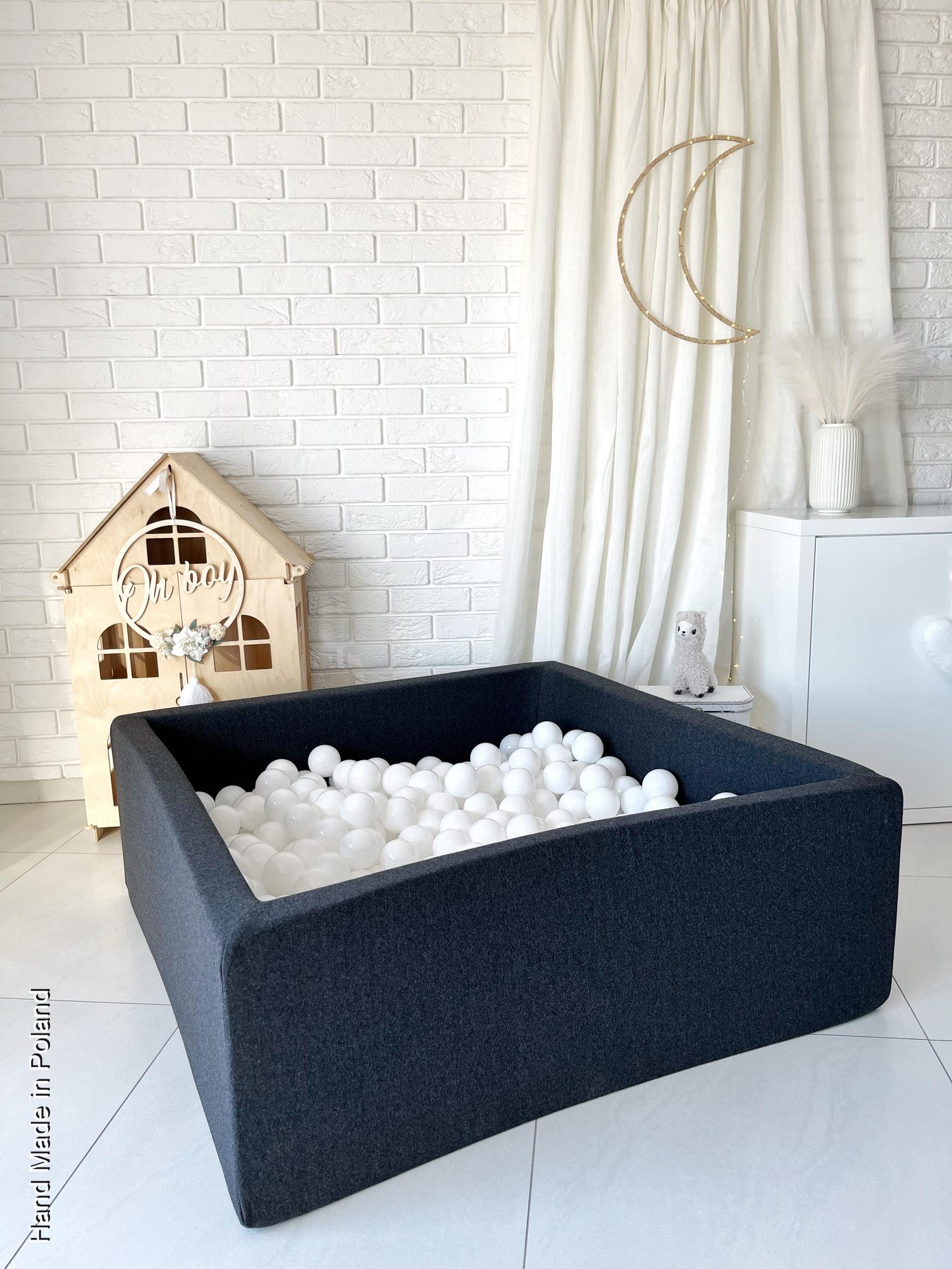 Mint Large Square Ball Pit + 400 Balls Included - Gray, Pit Ball Kids ...