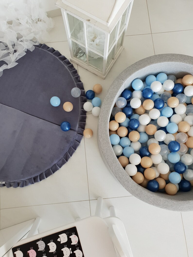 Ball Pit + 200 Balls Included - Gray, Ball Pit Kids, Ball Pit Foam ...