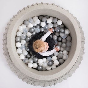 Ball Pit + 200 Balls Included - Gray, Ball Pit Kids, Ball Pit Foam ...