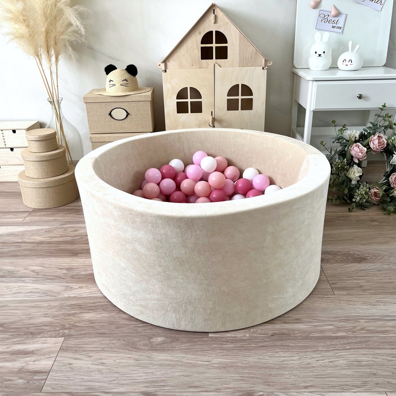 Ball Pit 200 Balls Included Cotton Velvet Ecru Light - Etsy