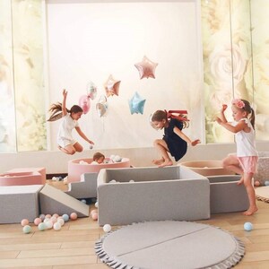 Beige Large Square Ball Pit + 400 Balls Included - Gray, Pit Ball Kids ...