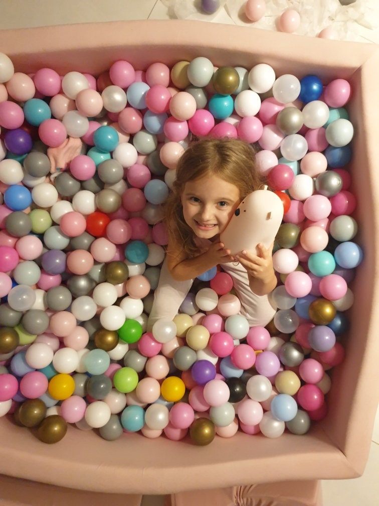Large Square Ball Pit 400 Balls included Gray Pit ball | Etsy