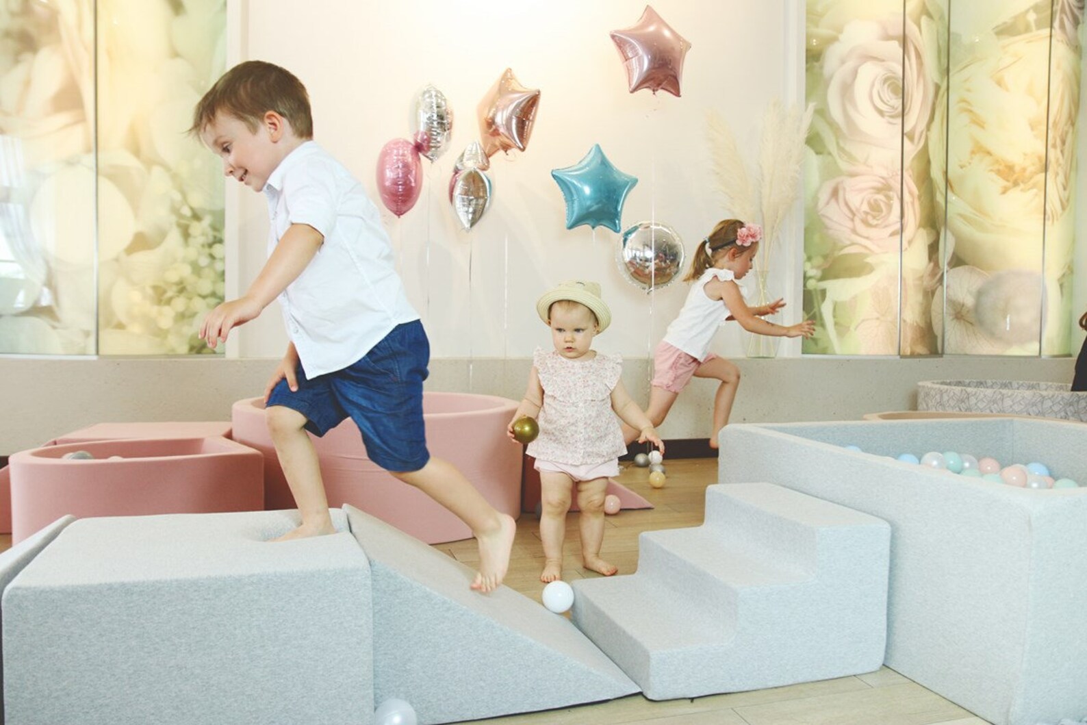 Large Square Ball Pit 400 Balls Included Gray Pit Ball | Etsy